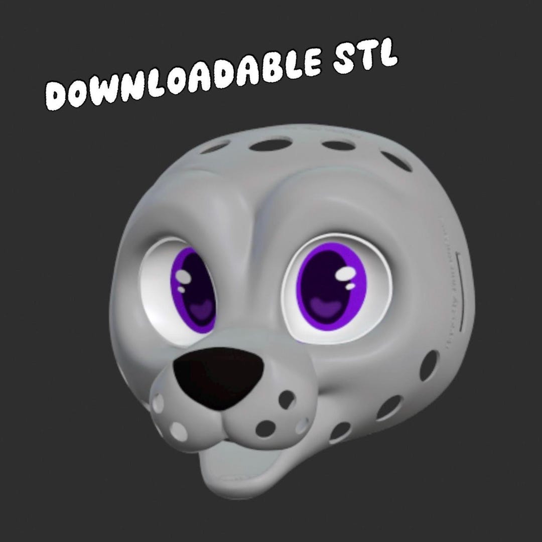 3D Printable Chibi K9 Fursuit Base + 3D Eyes (FILE ONLY Read ...