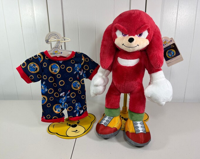 NEW Build a Bear Sonic KNUCKLES Red Plush 16" Tall W/ Sleeper - Etsy