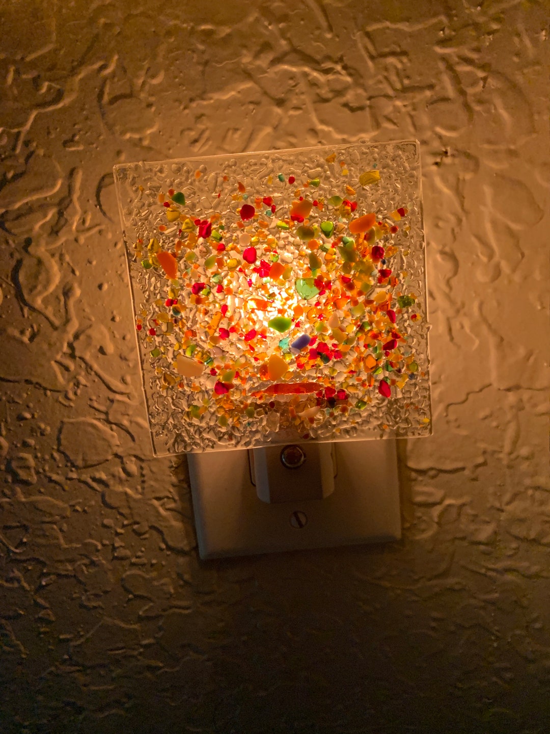 Fused Glass Confetti Night Light - Etsy
