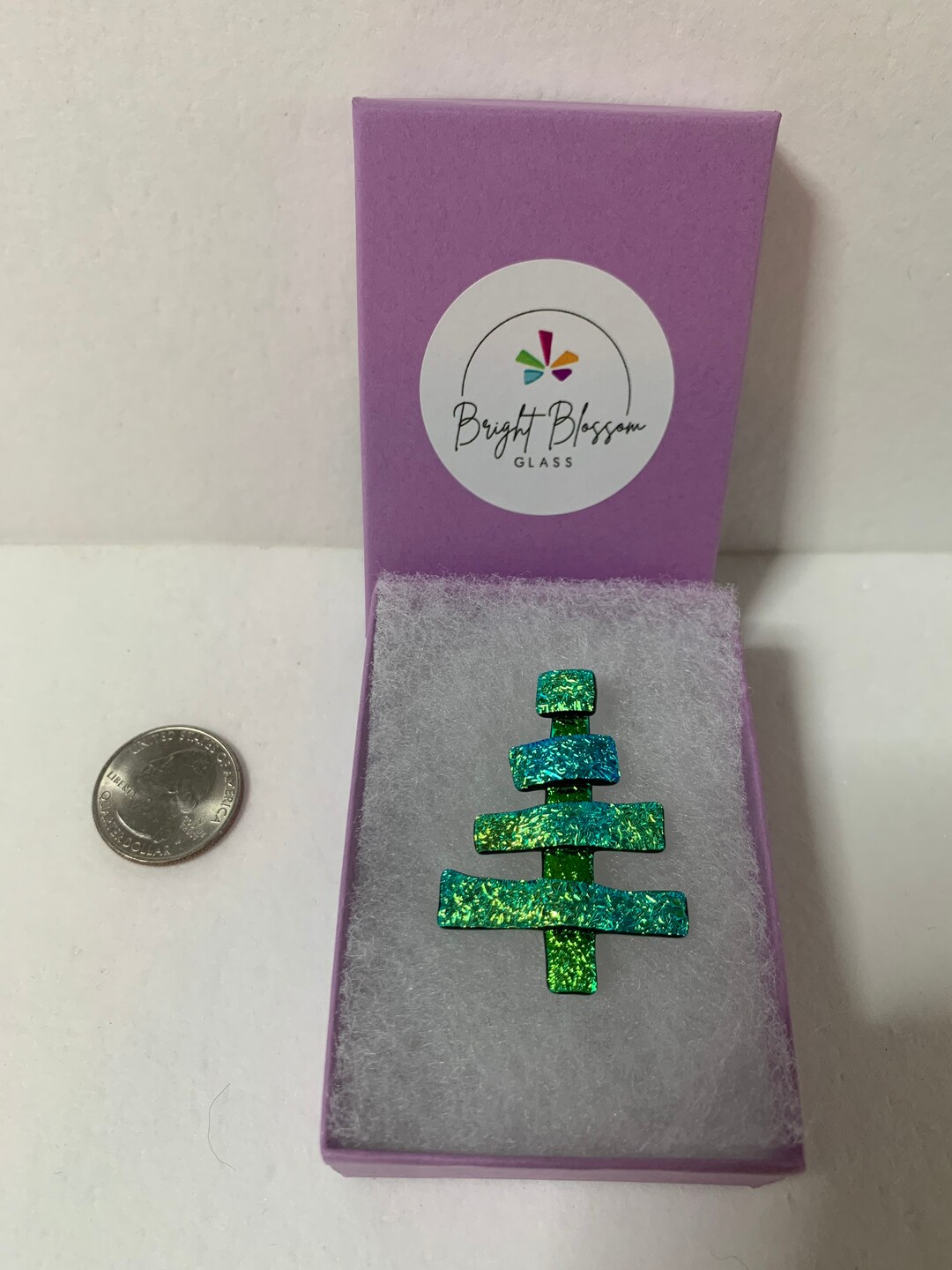 Dichroic Christmas Tree Pin - Etsy