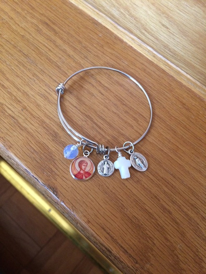 Guardian Angel Adjustable Charm Bangle Confirmation and - Etsy UK