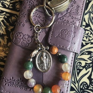 Rosary Keyring St Patrick and St Bridget Mixed Gemstones - Etsy UK