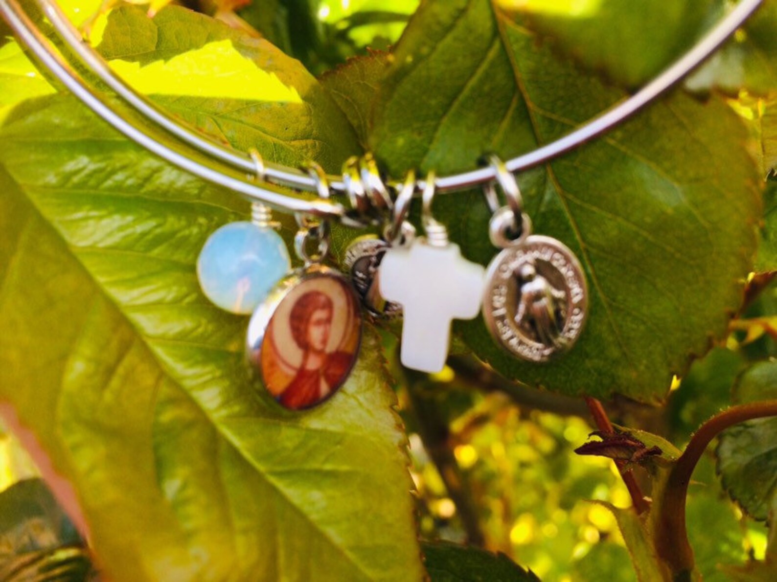 Guardian Angel Adjustable Charm Bangle Confirmation and - Etsy UK