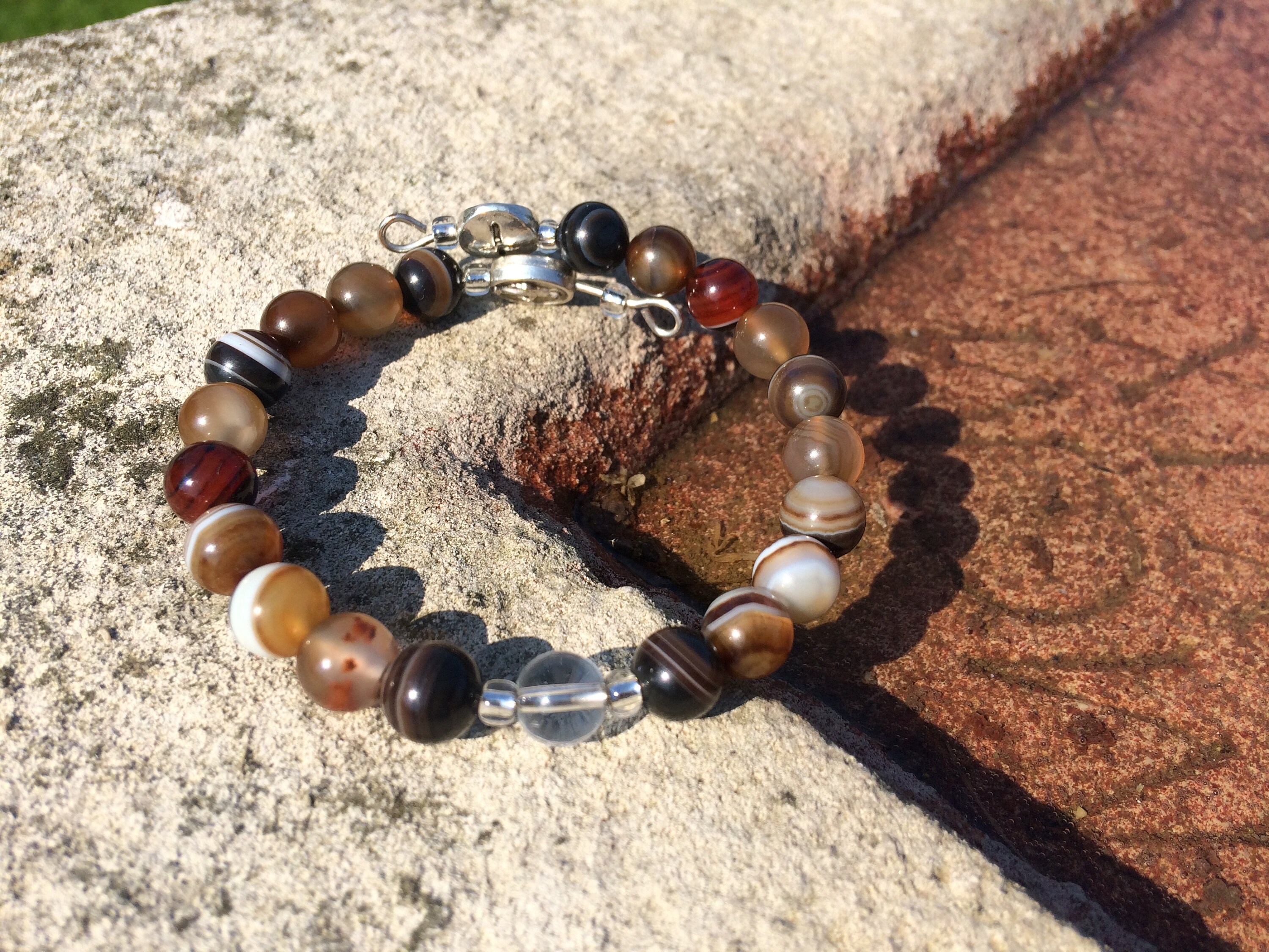 Coffee agate Rosary bracelet Prayer bangle from the | Etsy