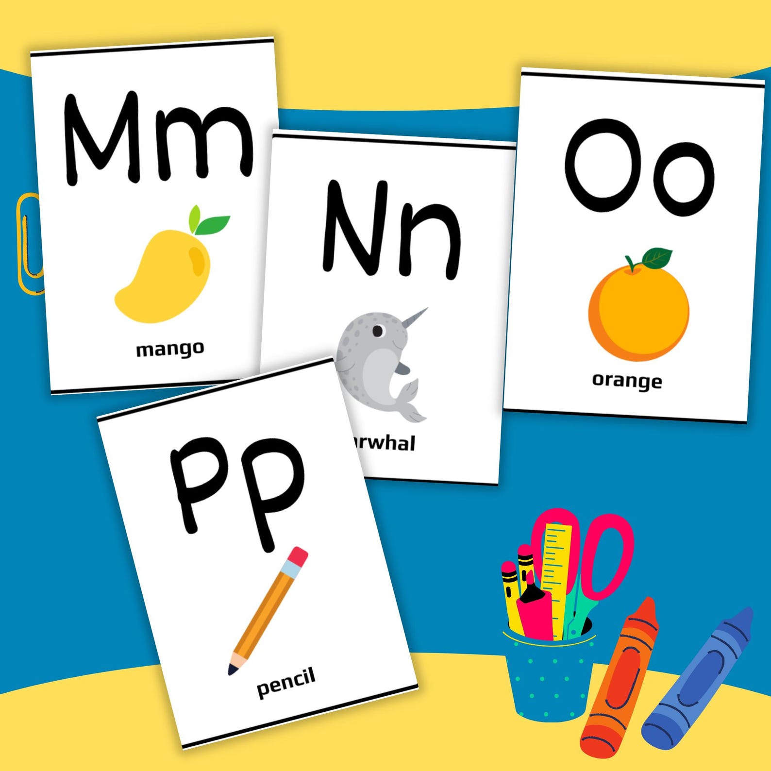 26 ABC Flash Cards, Educational Cards, A-Z Cards, Learn Abcs, Alphabet ...