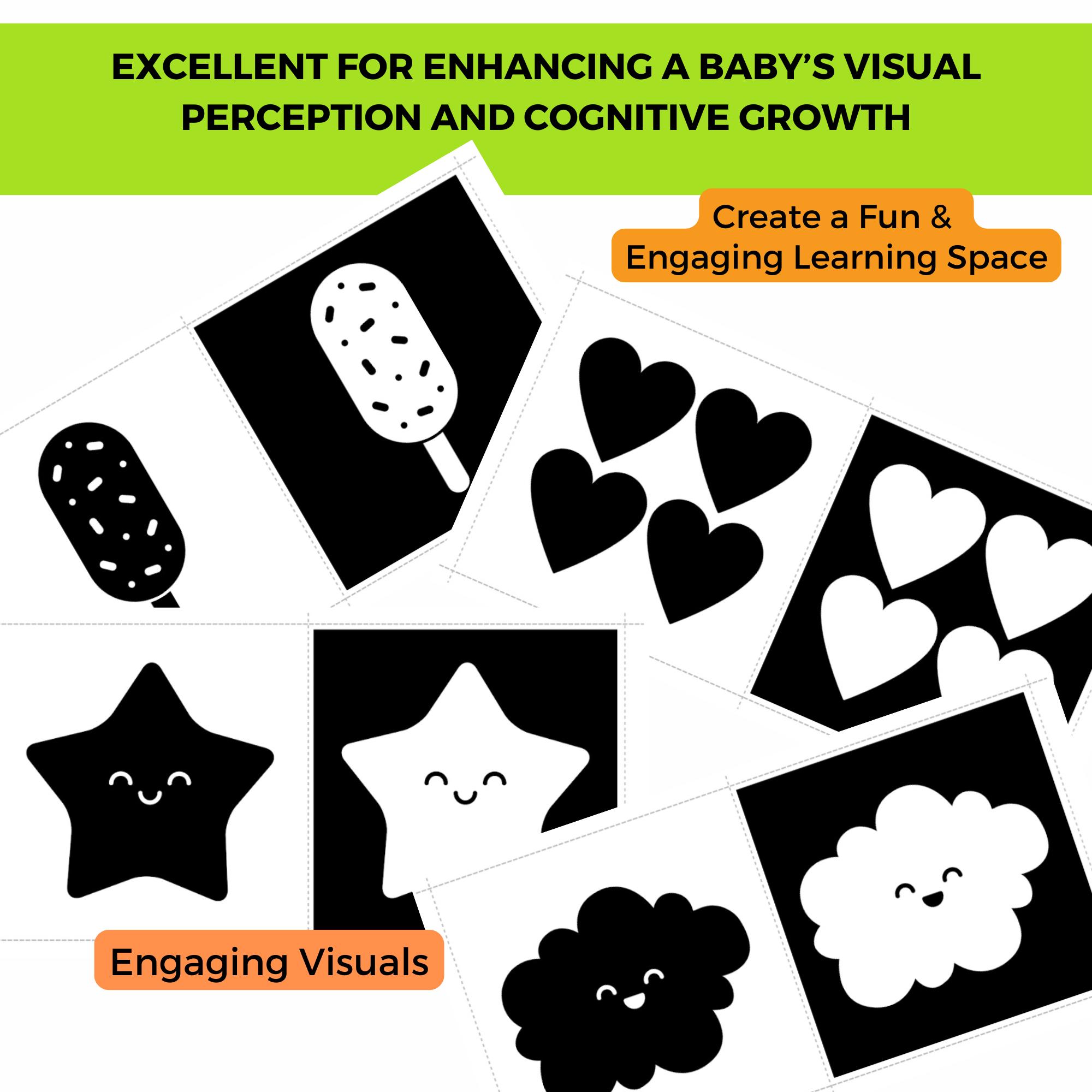 150 Printable Sensory Flashcards – High-contrast Black & White Newborn ...