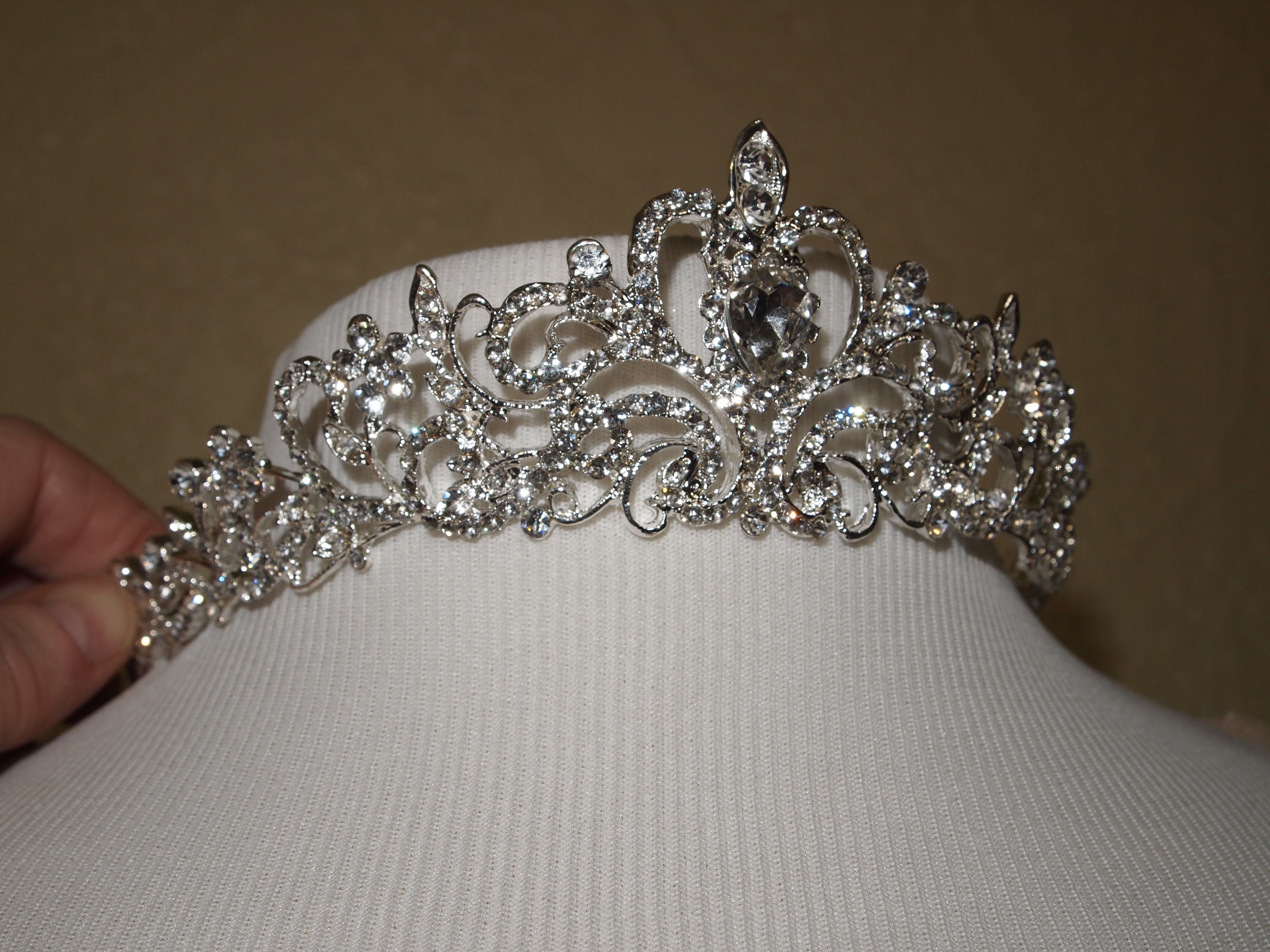 Large Wedding CRYSTAL CROWN TIARA Bridal Crown Princess Crown | Etsy