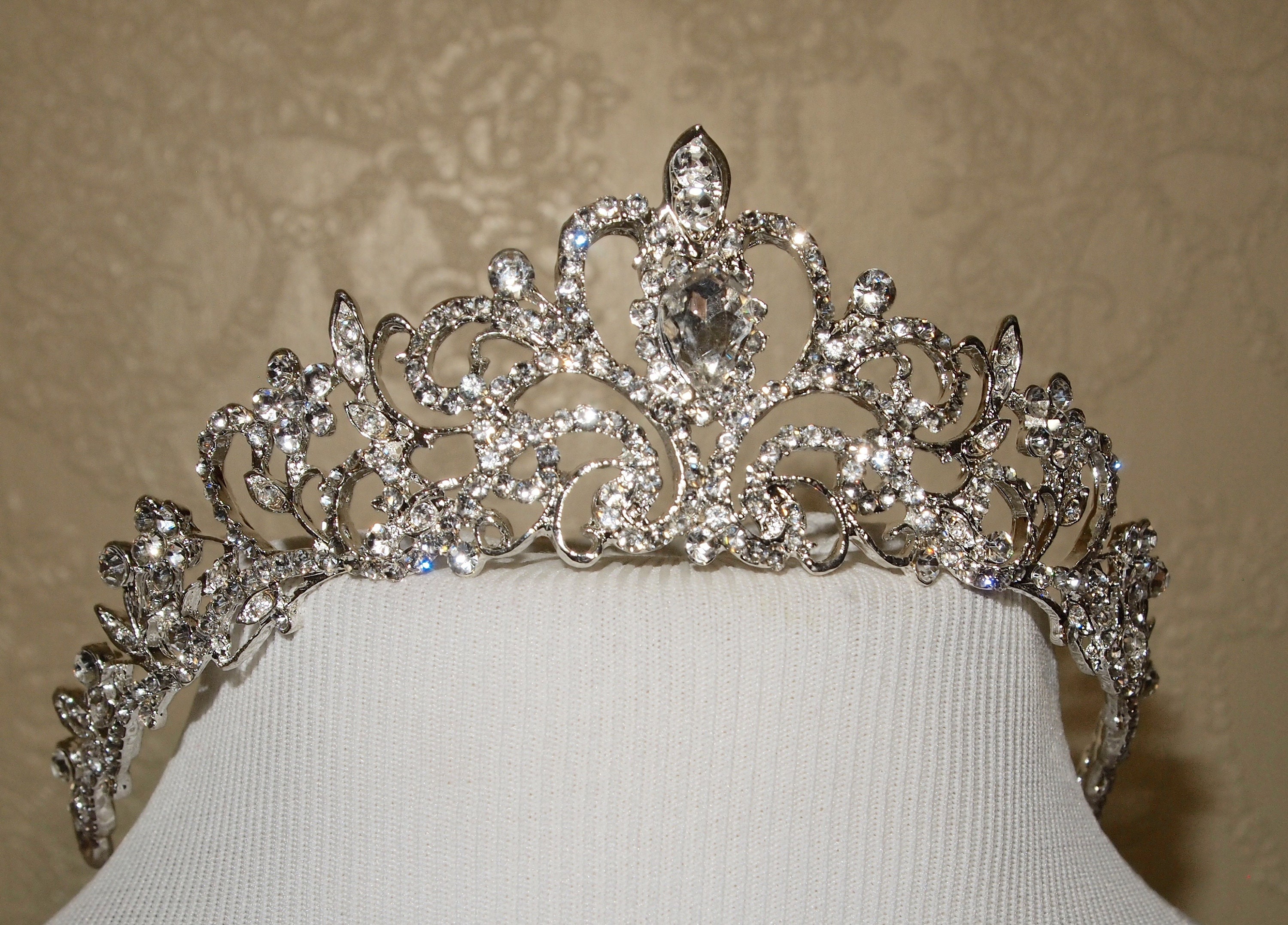 Large Wedding CRYSTAL CROWN TIARA Bridal Crown Princess Crown | Etsy