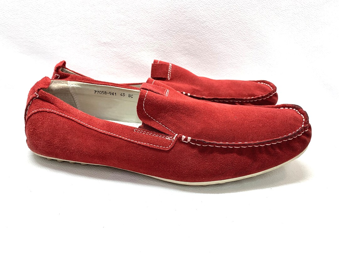 Red Suede Leather Cosplay Slippers Mens Size 10 FLORSHEIM RED Shoes Red ...