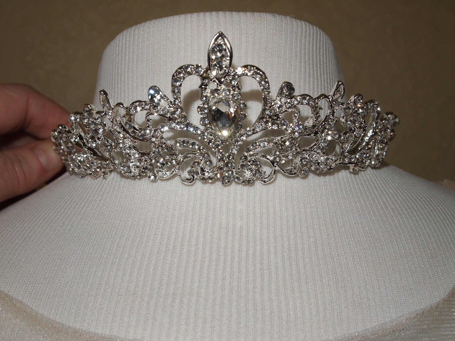 Large Wedding CRYSTAL CROWN TIARA Bridal Crown Princess Crown | Etsy