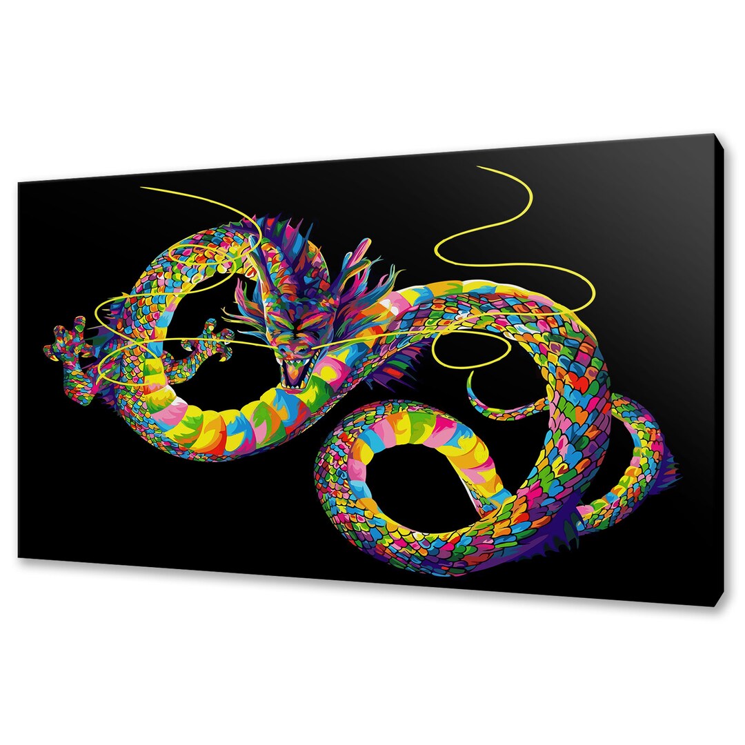 Chinese Dragon Canvas Art Print Wall Hangings Handmade Home Decor ...