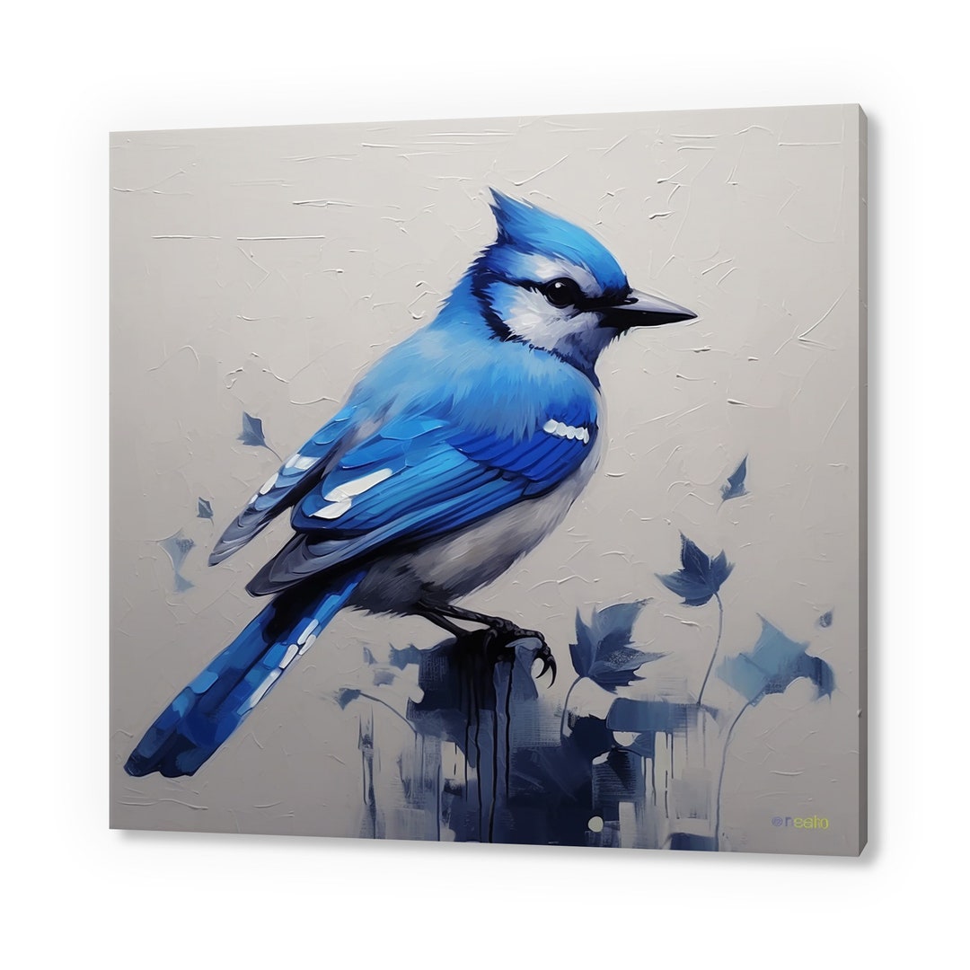 Blue Jay Art, Bird Canvas Print, Birds Wall Art, Bird Lover Gift ...