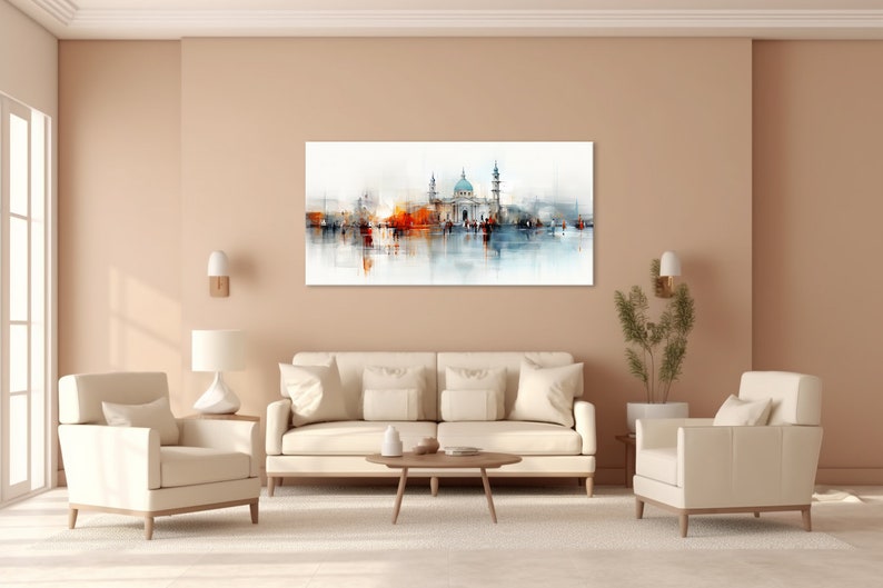 Rome Cityscape Watercolour Canvas Print, Italy Skyline Wall Hanging Art ...