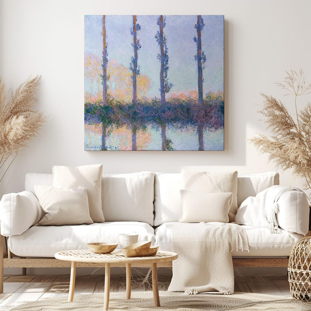 The Four Trees (1891) by Claude Monet, Vintage Oil Painting Canvas ...