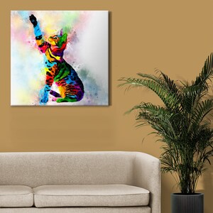 Cat Wall Art Cat Canvas Print Wall Hangings Handmade Home Decor ...