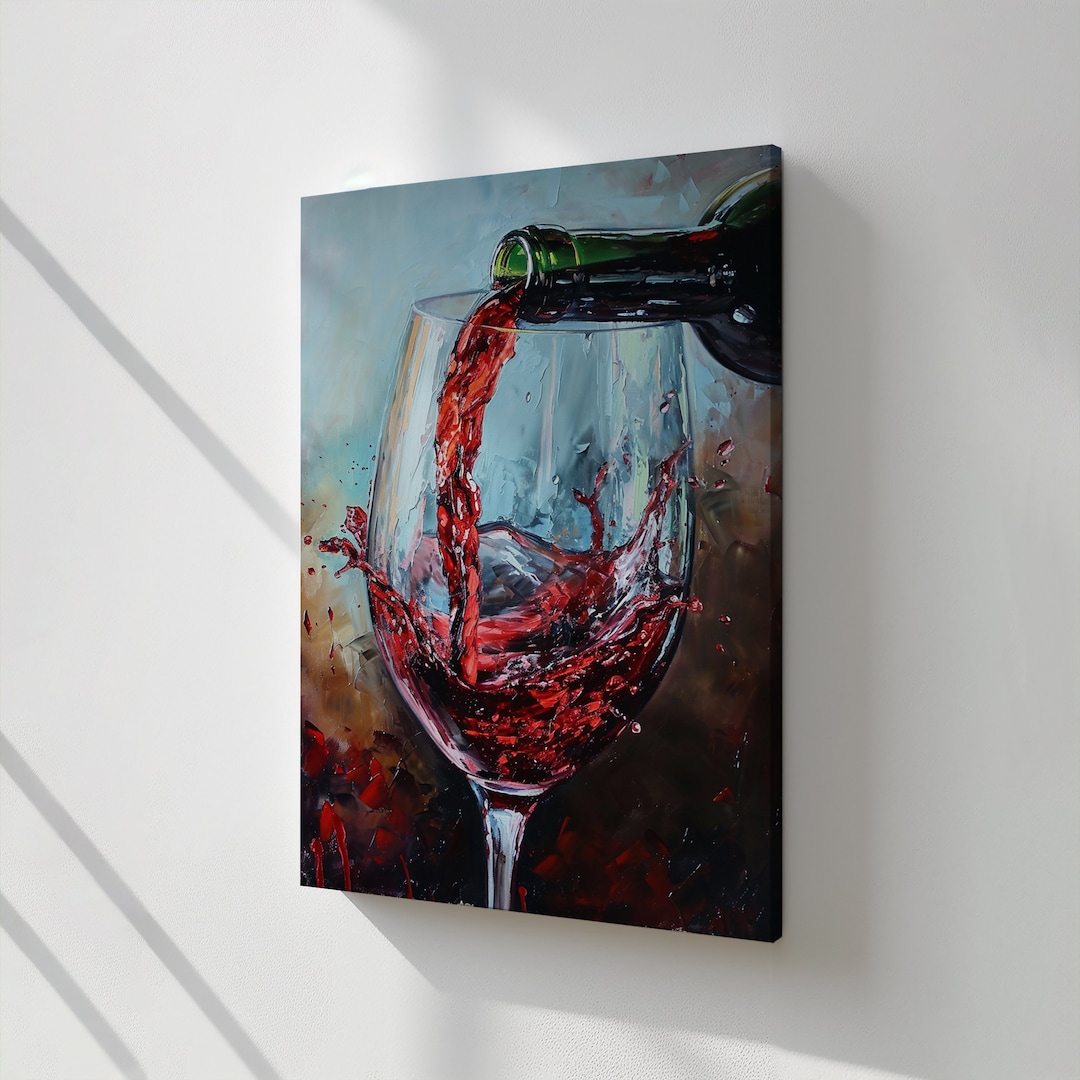 Red Wine Canvas Print Wall Art - Handmade Art Print Home Decor ...