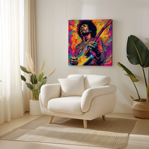 Jimi Hendrix Canvas Print, Modern Wall Art, Music Lovers Gift ...