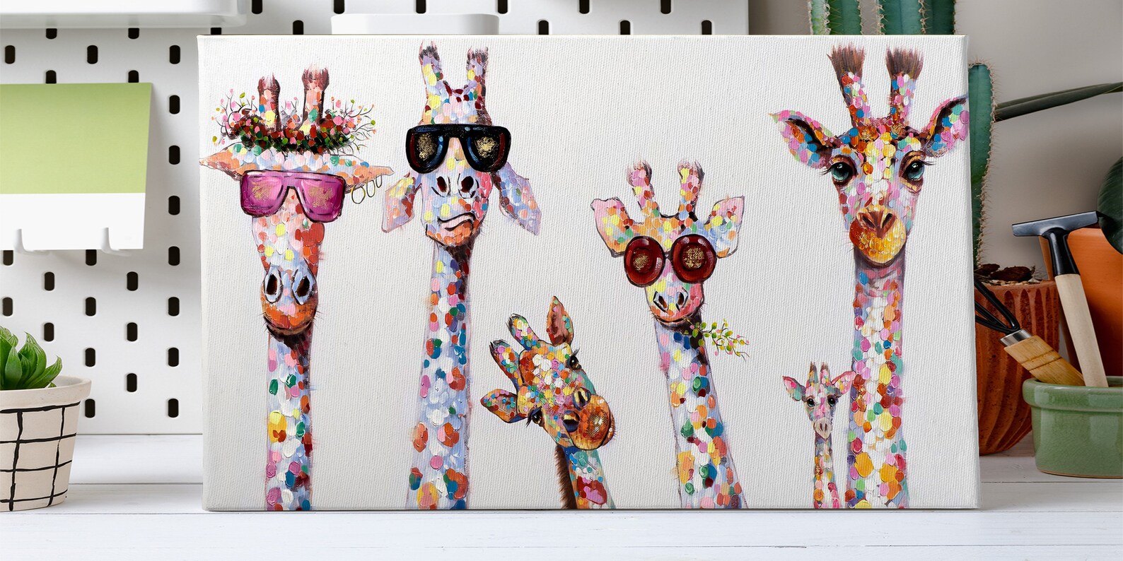 Funky Giraffes Wall Art Canvas Print Picture Home Decor - Etsy UK