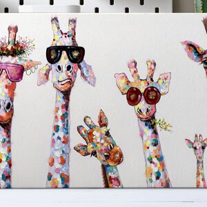 Funky Giraffes Wall Art Canvas Print Picture Home Decor Animals ...