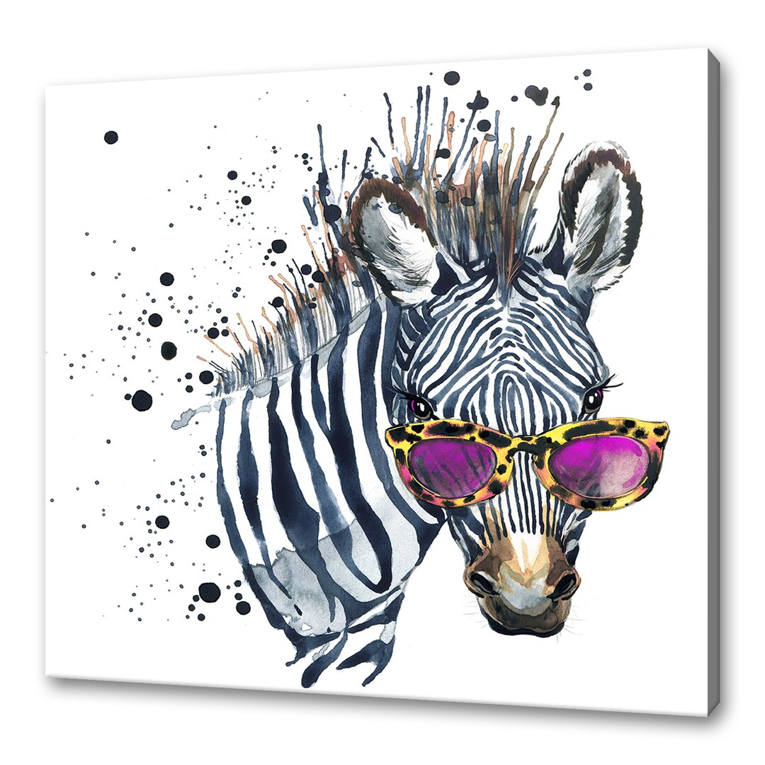 Zebra Funky Leinwand Druck Bild Wand Kunst Wohnkultur kostenlos schnell ...