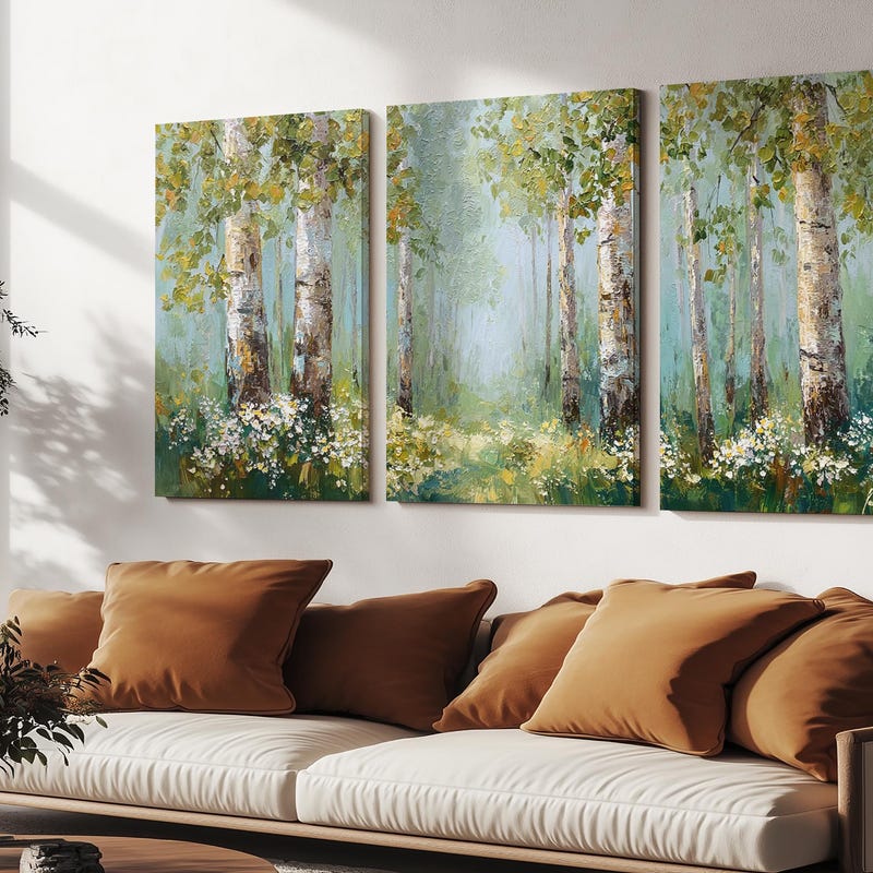 Forest Three Panels Art - Etsy