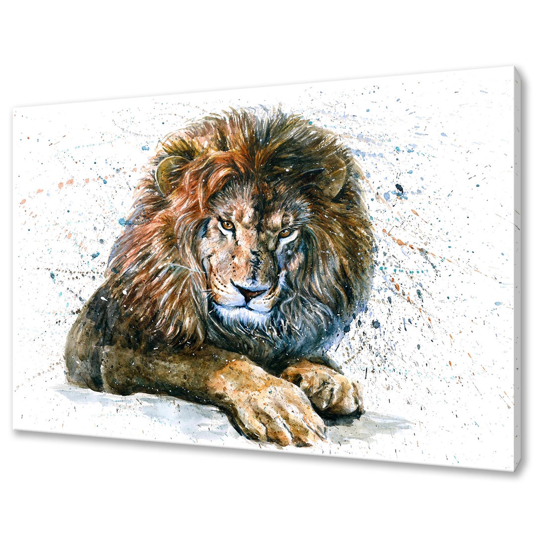 Lion Wall Art Lion Canvas Print Lion Custom Art Wall Hanging Handmade ...