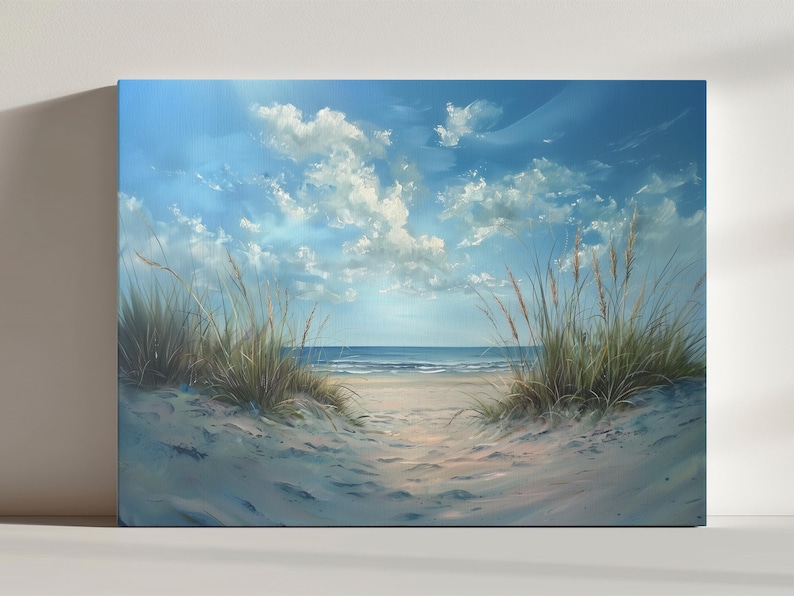 Sand Dunes Canvas Print Wall Art, Seascape Artwork, Coastal Decor ...