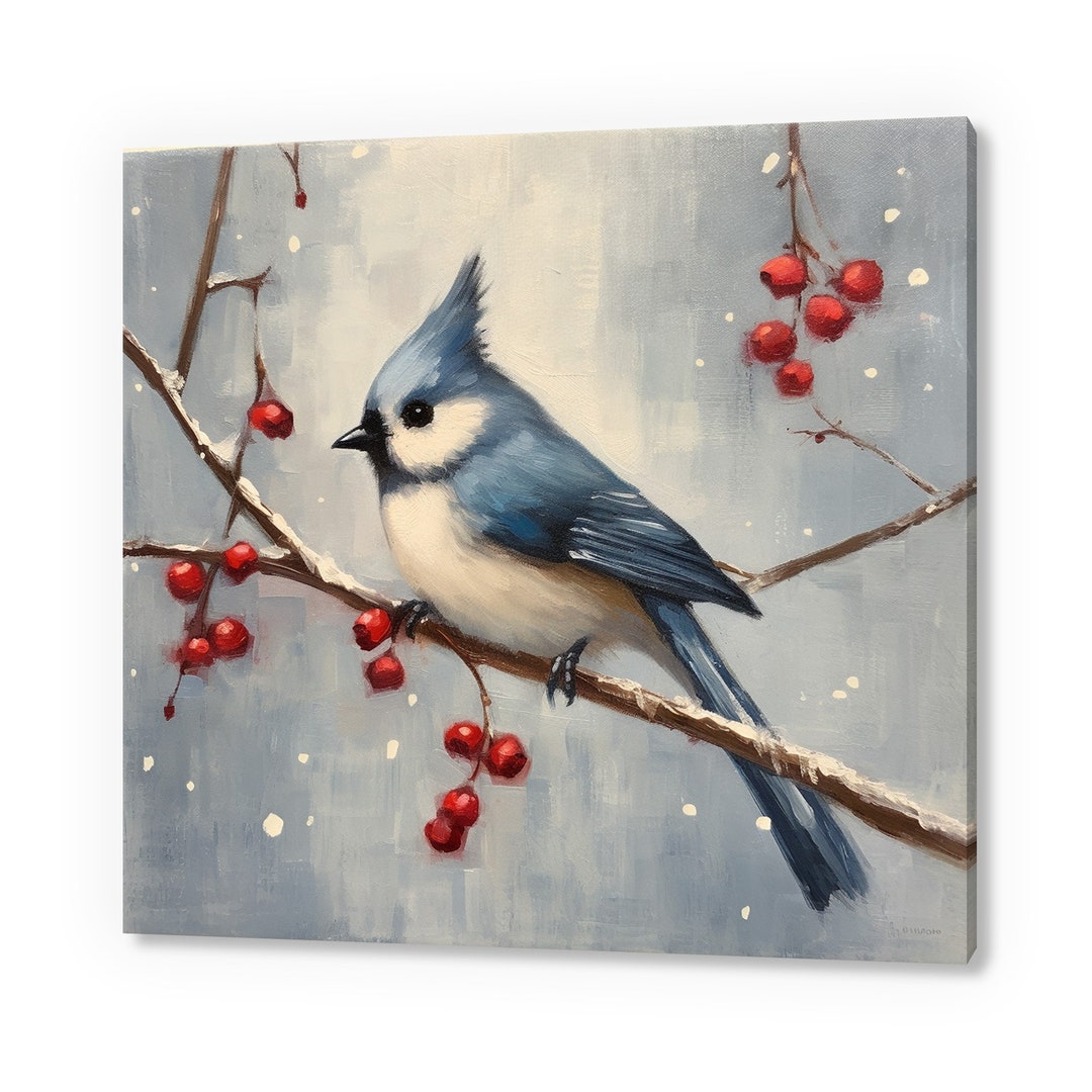 Cute Titmouse, Bird Canvas Print, Birds Wall Art, Bird Lover Gift ...