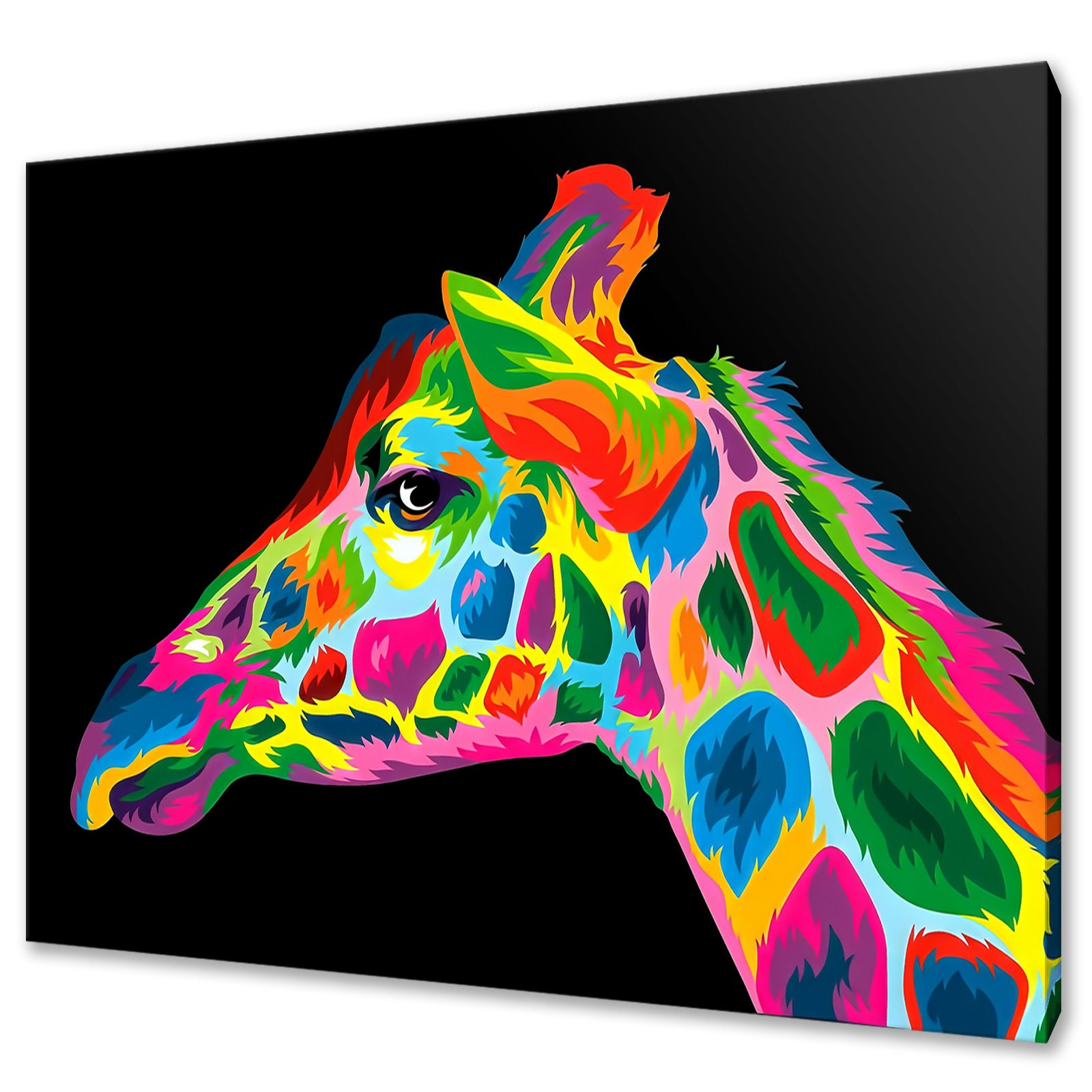 Giraffe Colourful Canvas Print Picture Wall Art Home Decor - Etsy UK