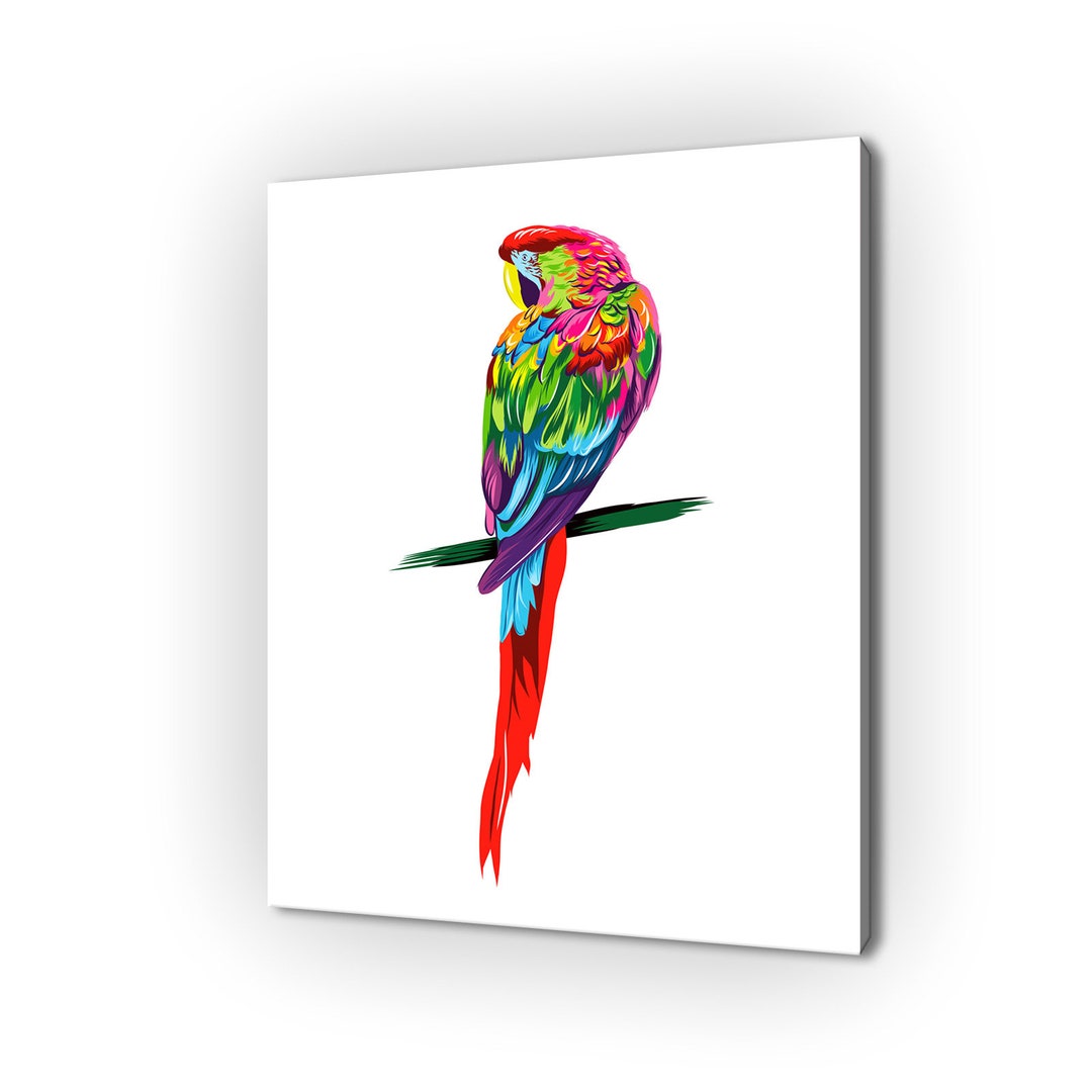 Abstract Macaw Parrot Canvas Art Print Picture Wall Hanging Handmade ...
