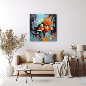 The Piano Music Colourful Painting Style Canvas Print, Classical Music ...