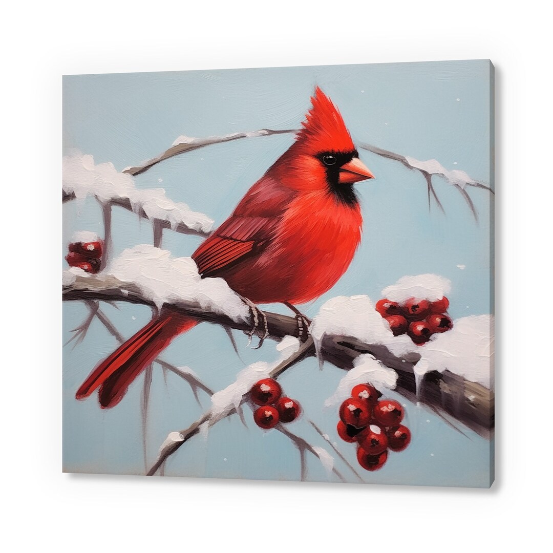 Red Cardinal Art, Bird Canvas Print, Birds Wall Art, Bird Lover Gift ...