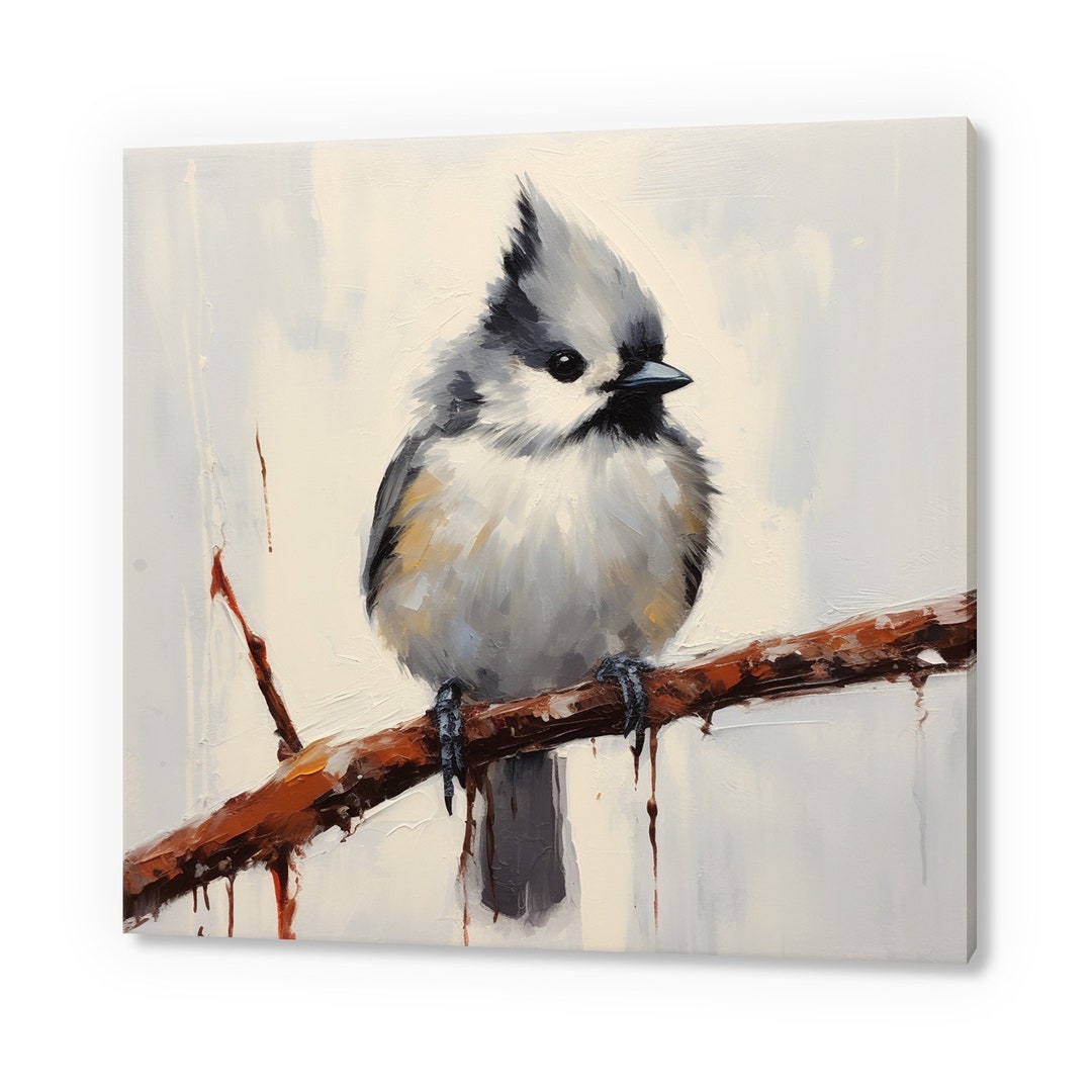 Cute Titmouse, Bird Canvas Print, Birds Wall Art, Bird Lover Gift ...