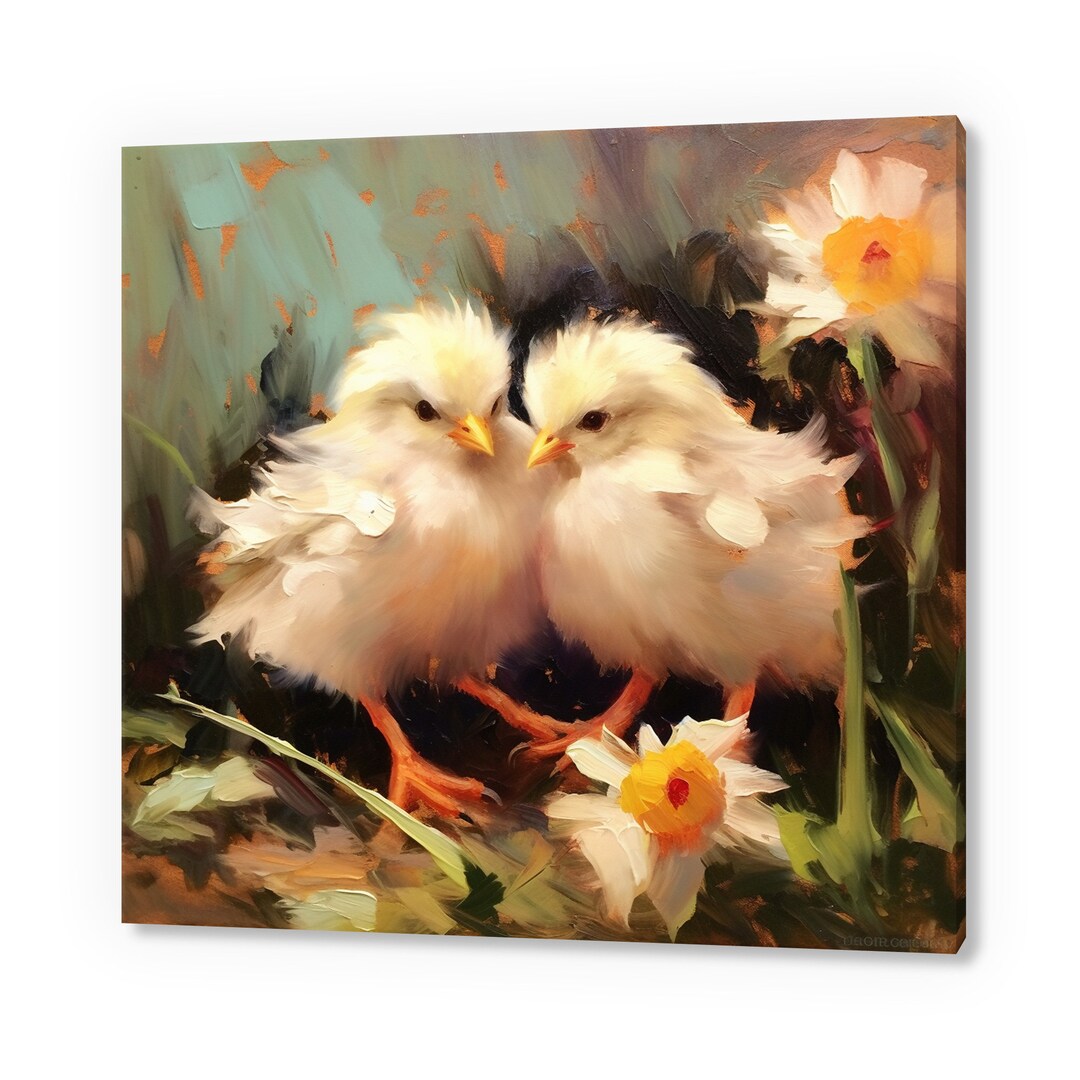 Cute Chicks Art, Bird Canvas Print, Birds Wall Art, Bird Lover Gift ...