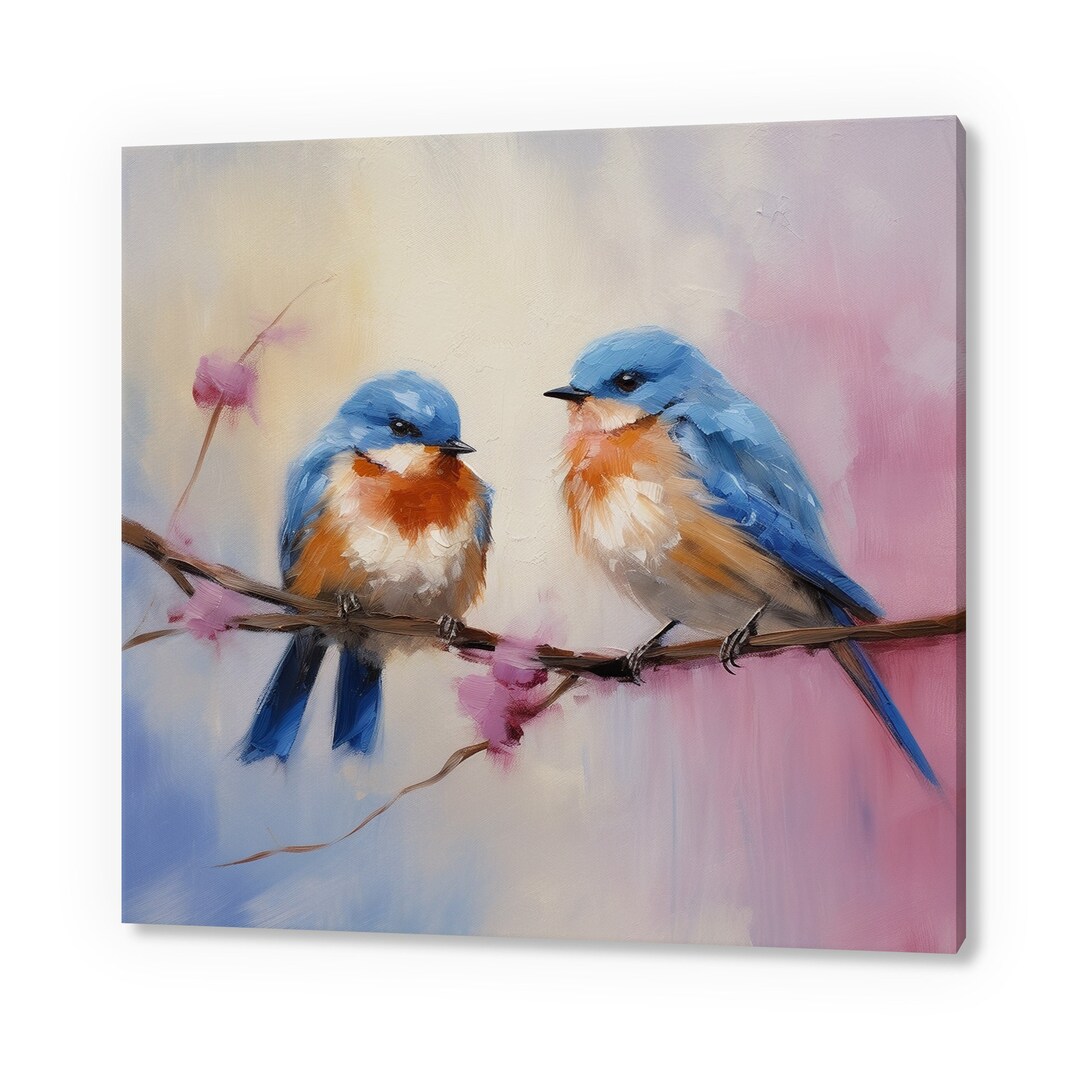 Bluebirds, Bird Canvas Print, Birds Wall Art, Bird Lover Gift, Nature ...