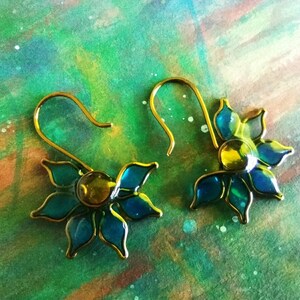 Aros de cobre, aros boho, aros color bronce, aros hippies de resina ...