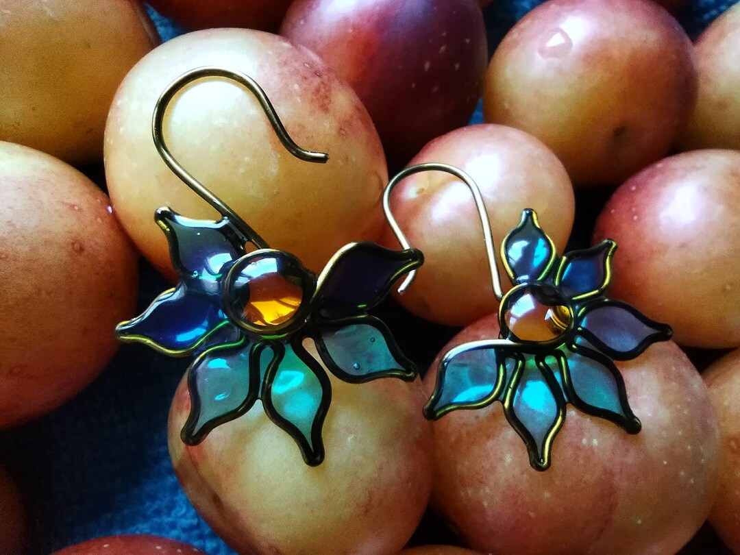 Aros de cobre, aros boho, aros color bronce, aros hippies de resina ...