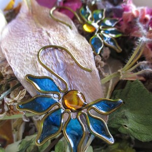 Aros de cobre, aros boho, aros color bronce, aros hippies de resina ...