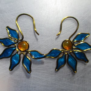 Aros de cobre, aros boho, aros color bronce, aros hippies de resina ...