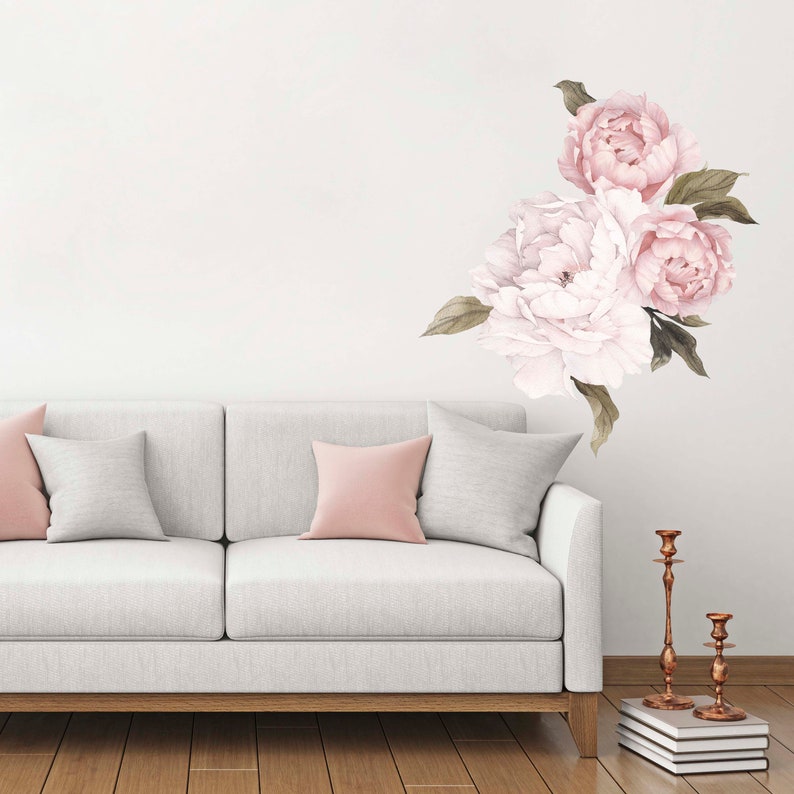 Mix and Match Blush Pink Peony Wallpaper Decals Floral - Etsy
