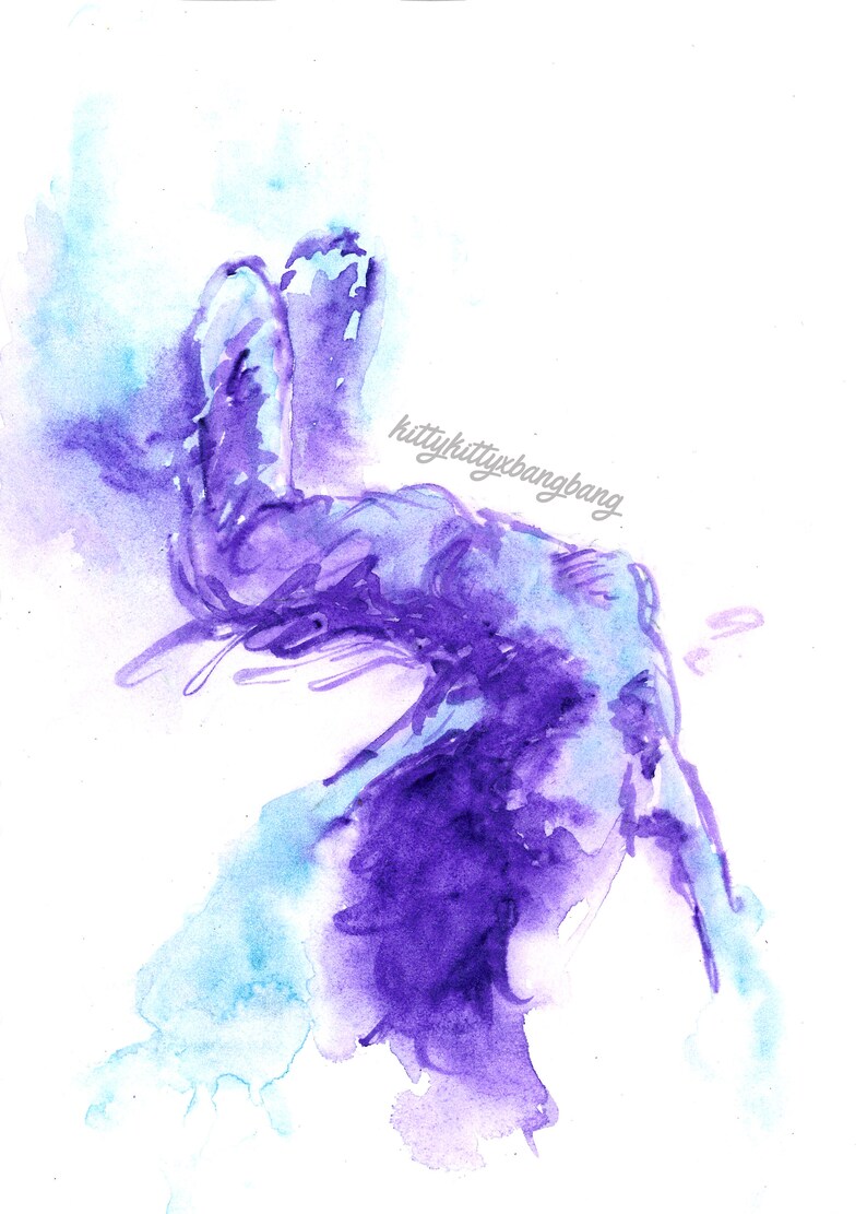 Dissolving Your Words Watercolor Print, Colorful, Purple, Blue, Melt ...