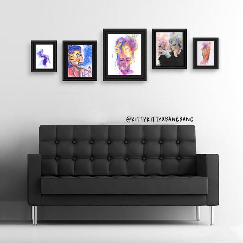 Dissolving Your Words Watercolor Print, Colorful, Purple, Blue, Melt ...