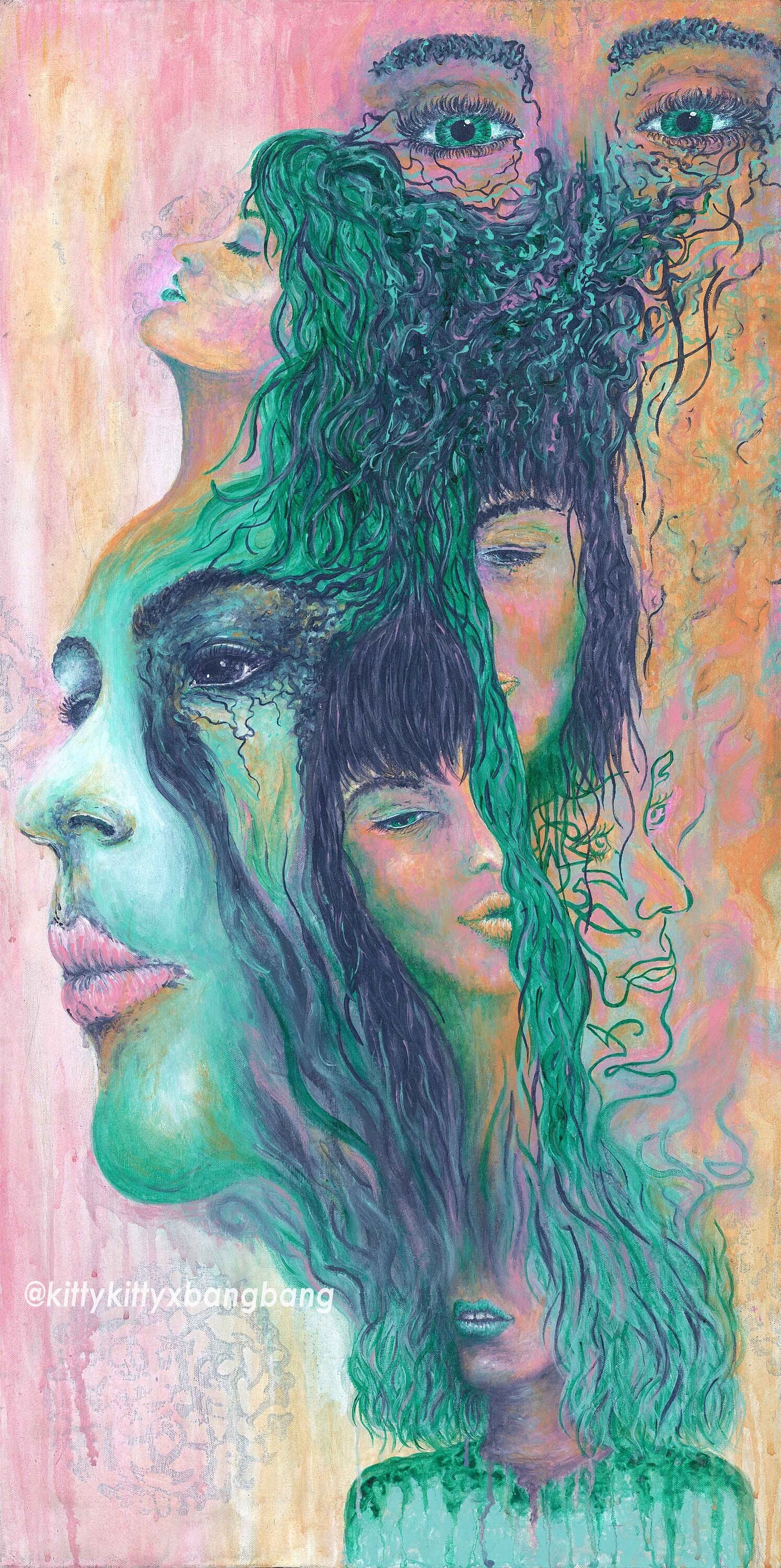 Emotional Cross Section -- Acrylic Painting Print, Abstract Realism ...