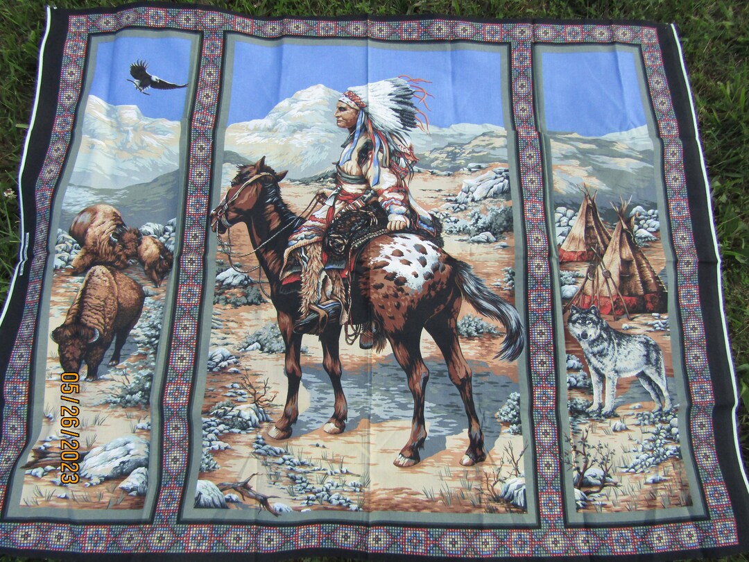 Indian Chief Fabric Panel - Etsy