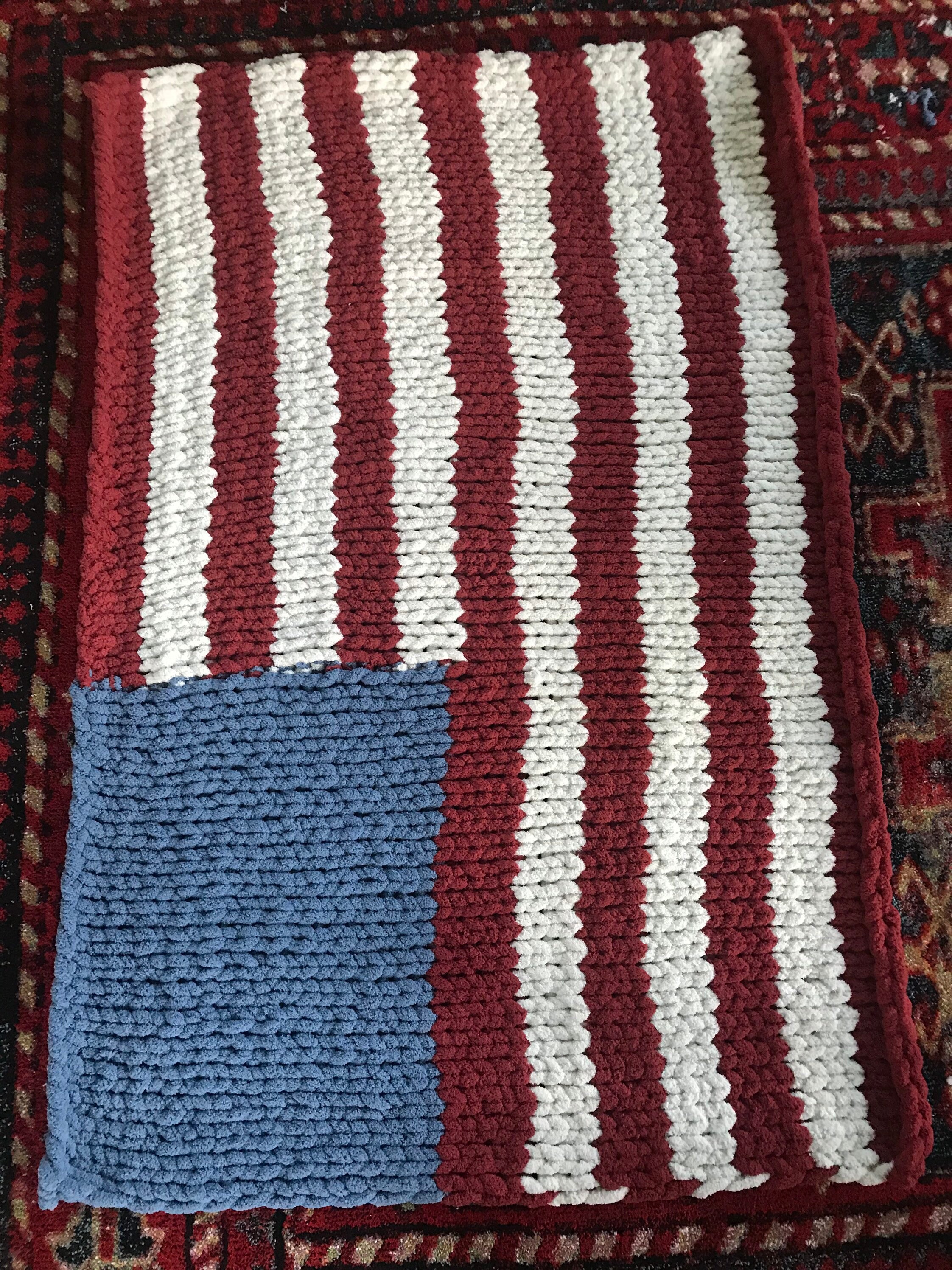 Chunky Knit American Flag Blanket - Etsy