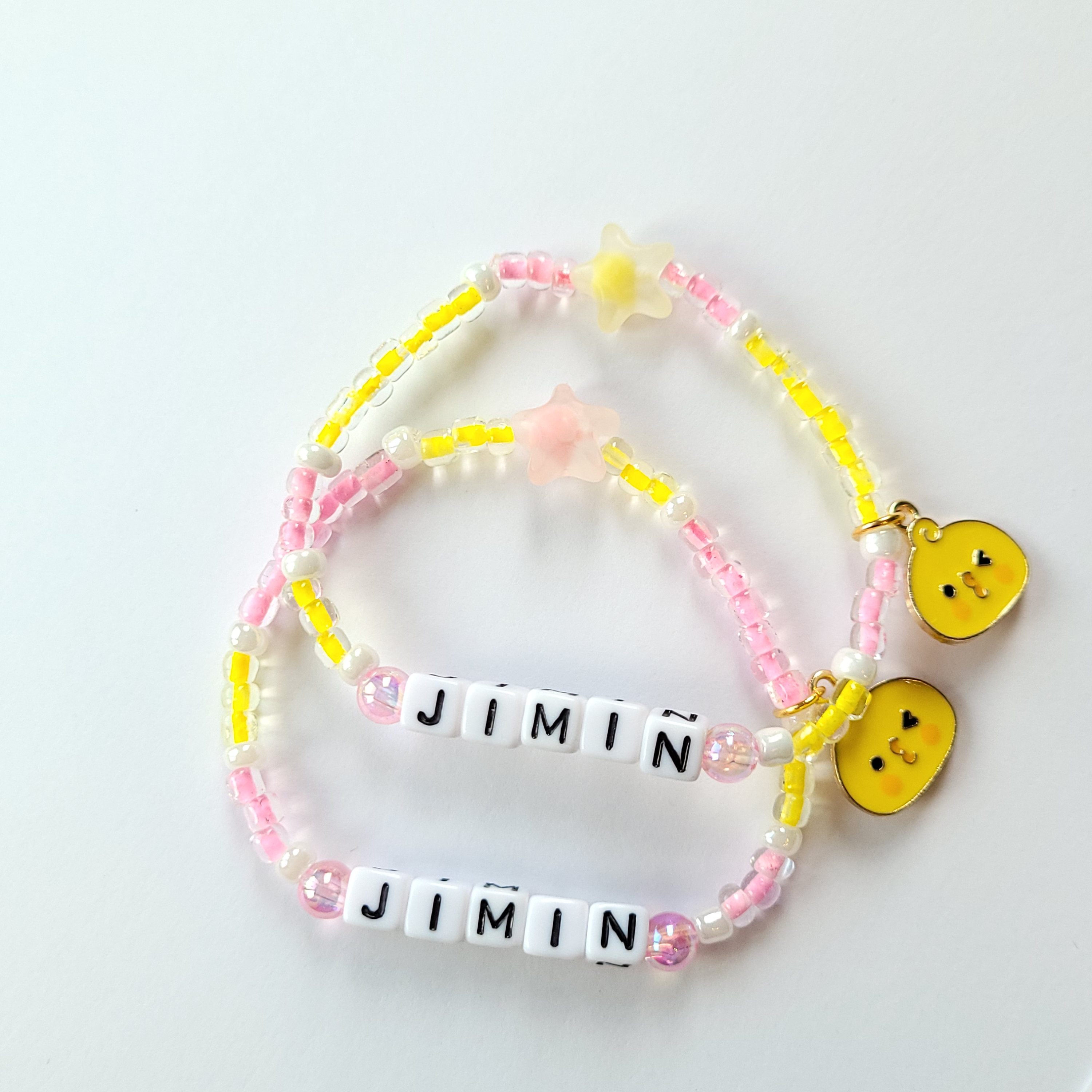 Jimin Inspired Yellow and Pink Charm BTS Bracelets 2 - Etsy