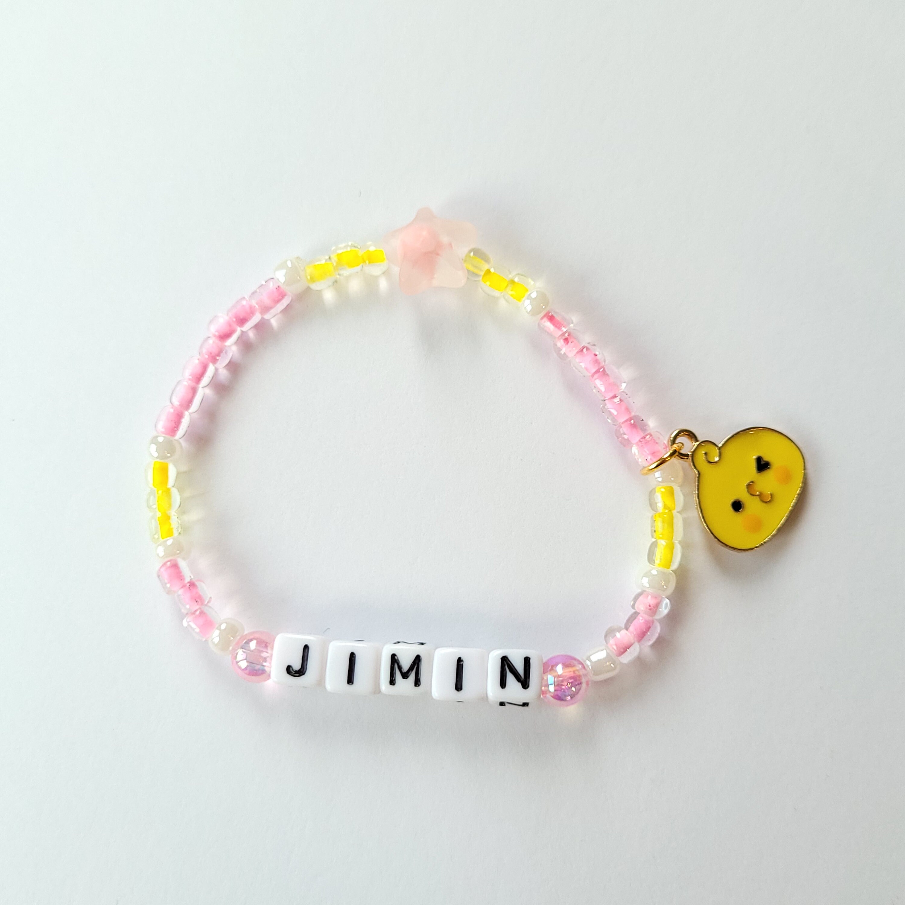 Jimin Inspired Yellow and Pink Charm BTS Bracelets 2 - Etsy