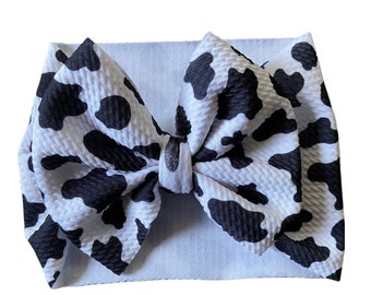 Cow Print Hair Bow | Etsy