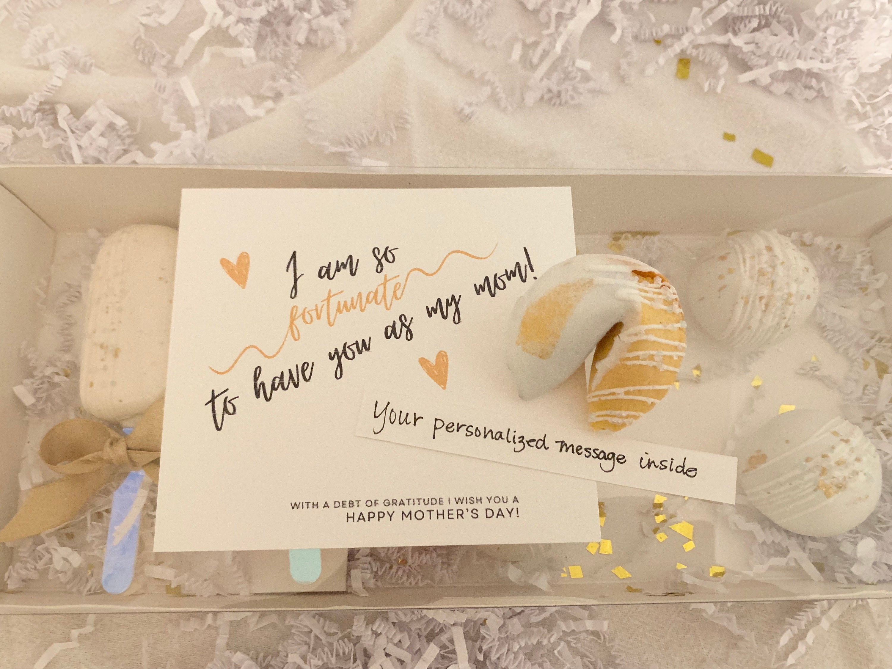 Mothers Day Treat Box| Cake Pops| Fortune Cookie| Personalized Gift ...