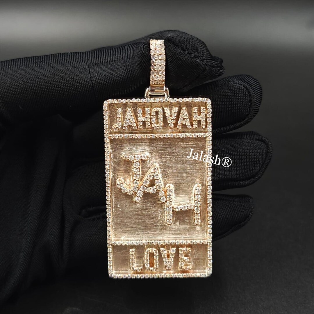 Personalized Dog Tag Pendant / Custom Letter Name Pendant / 14k Rose ...